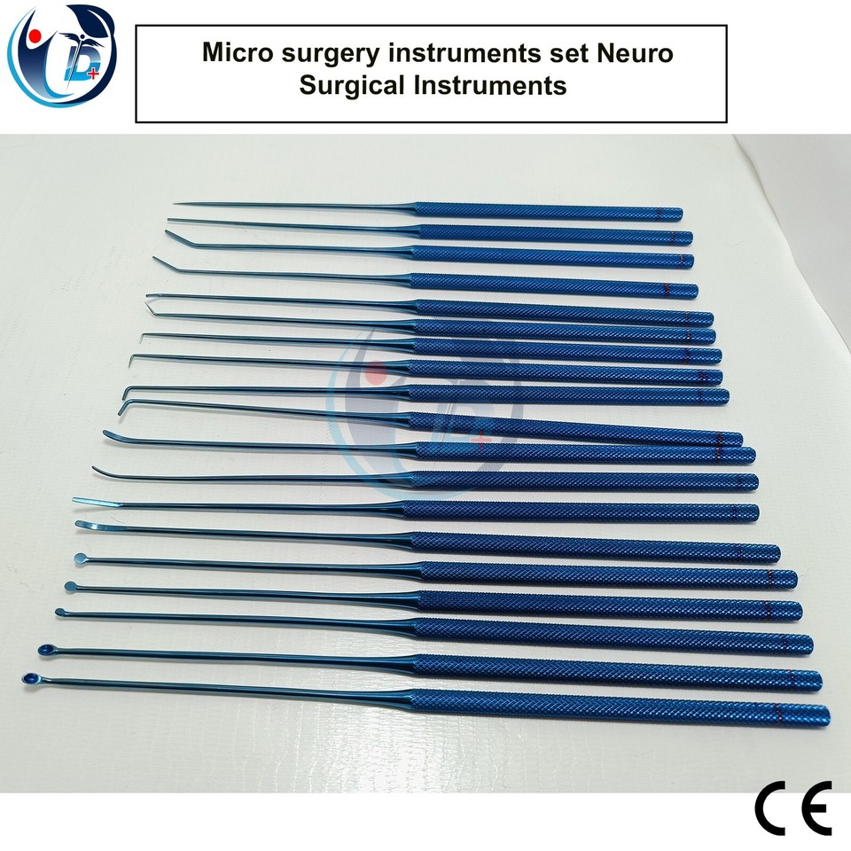 Micro surgery instruments set Neuro Surgical Titanium coated Instrument ...