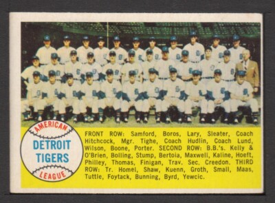 1958 Topps #397 Tigers Team alpha. Detroit Tigers ex | eBay
