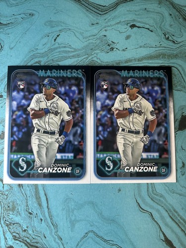 (2) 2024 Seattle Mariners ROOKIE Dominic Canzone Topps Series One RC’S ...
