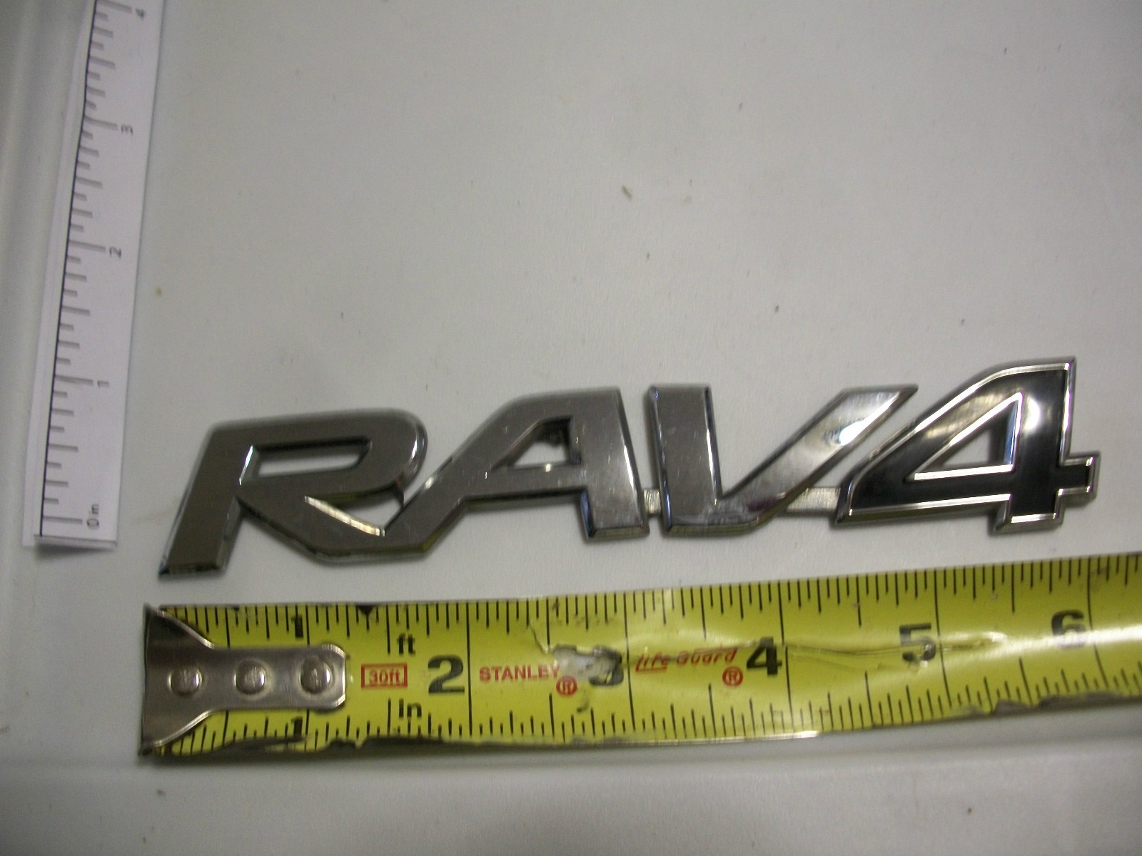 TOYOTA RAV4 LETTER BLACK EMBLEM CHROME SILVER OEM ORIGINAL USED BAGDE ...