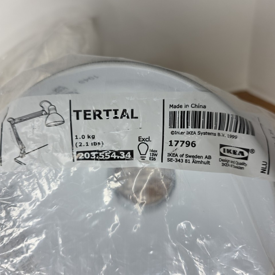 Ikea TERTIAL Clamp Lamp Adjustable Table Black Desk Work Light 1999 ...