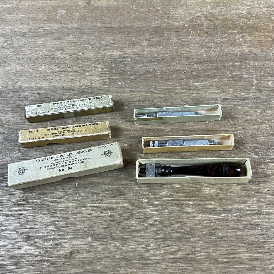 3 KENDRICK & DAVIS watch repair tool , 2 spring winders, roller remover ...