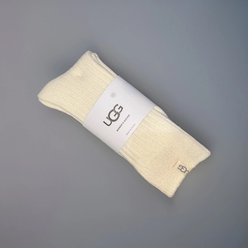 UGG Soft Feel Cotton Crew Slouch Socks One Size New With Tags In Cream ...