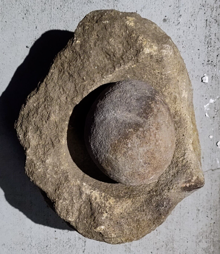 Indian Artifacts Mortar Ball Pestle 8 by 7 inches Northern California ...