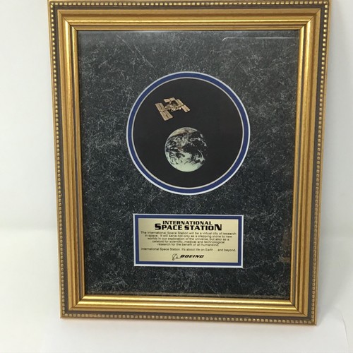 vintage NASA Int. Space Station framed commemorative plaque by Boeing ...