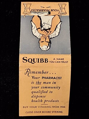 SQUIBB Mortar And Pestle Pharmacist Full Vintage Front-Striker ...