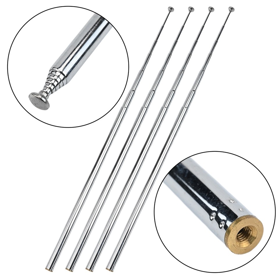Stainless Steel 96cm Telescopic Antenna Set for Improved Radio TV ...