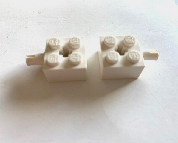 LEGO Parts: 2x2 Brick w Pin & Axle Hole, #6232, 42929, White - 2 Pcs | eBay