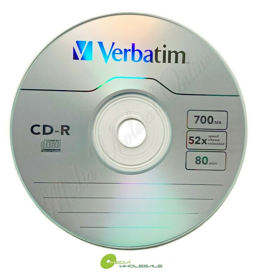 50 VERBATIM Blank 52X CD-R CDR Branded Logo 700MB Media Disc | eBay