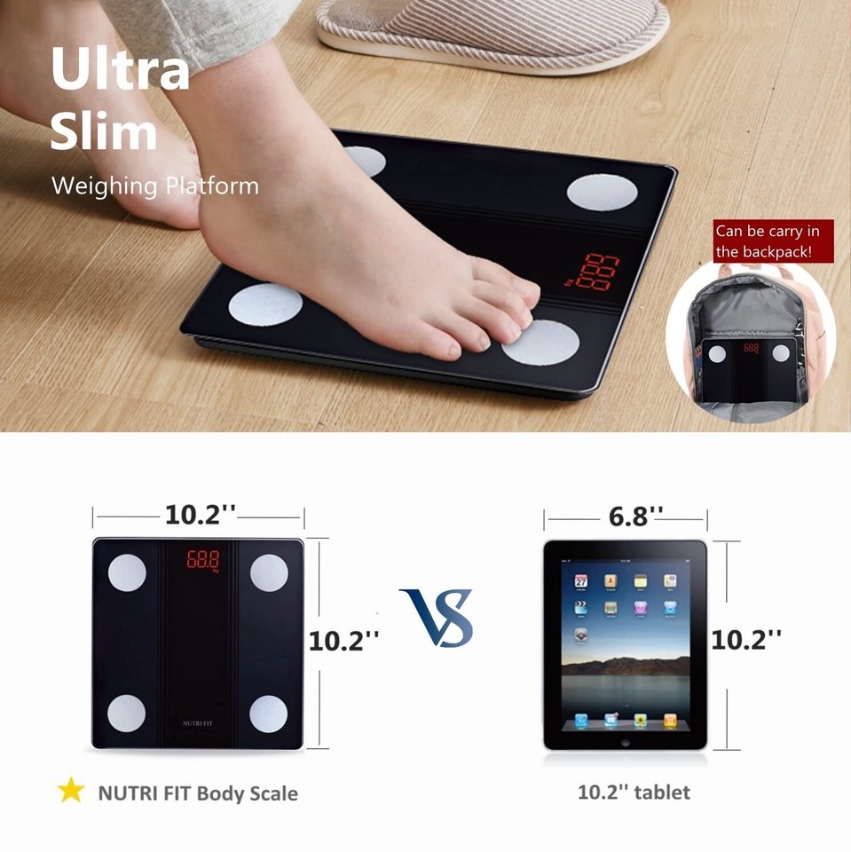 Bathroom Scale Smart Digital Bluetooth Scales for Body Weight Body Fat ...