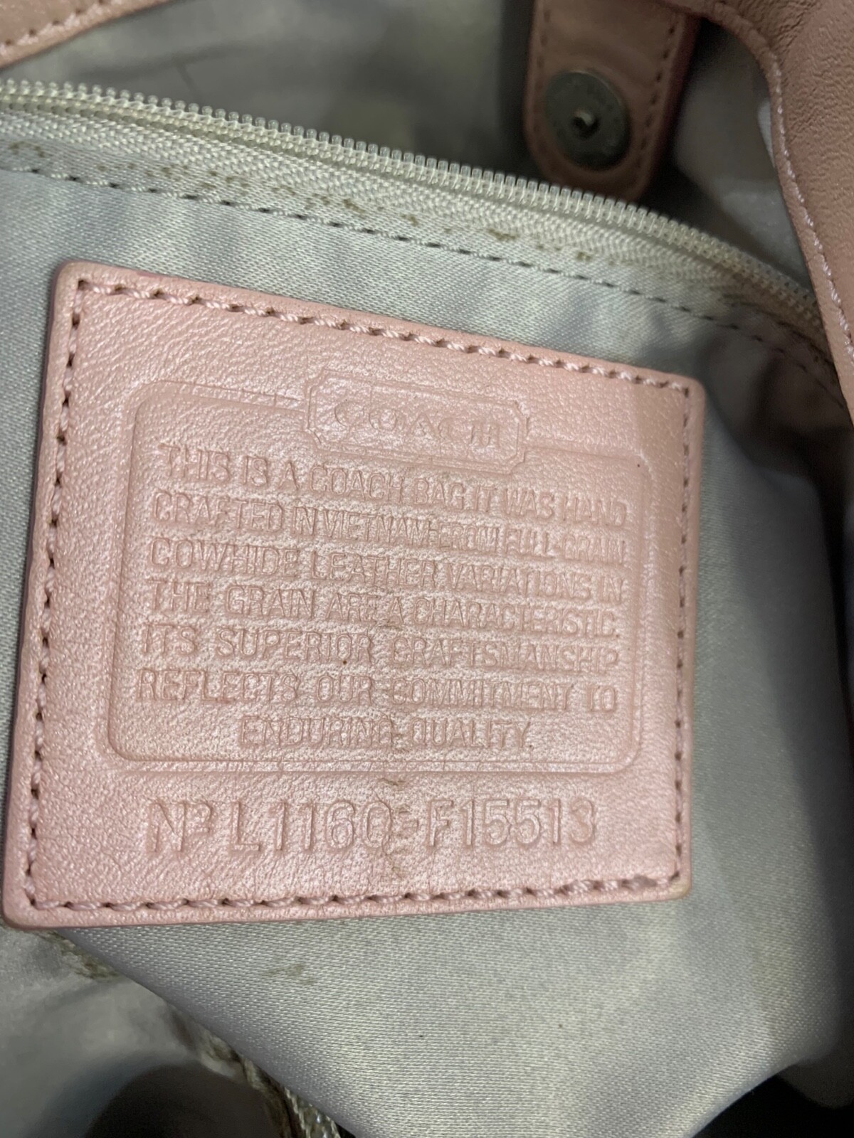 Vintage Coach Taupe Cowhide Leather Crossbody L1160-F15513 USA Pat ...