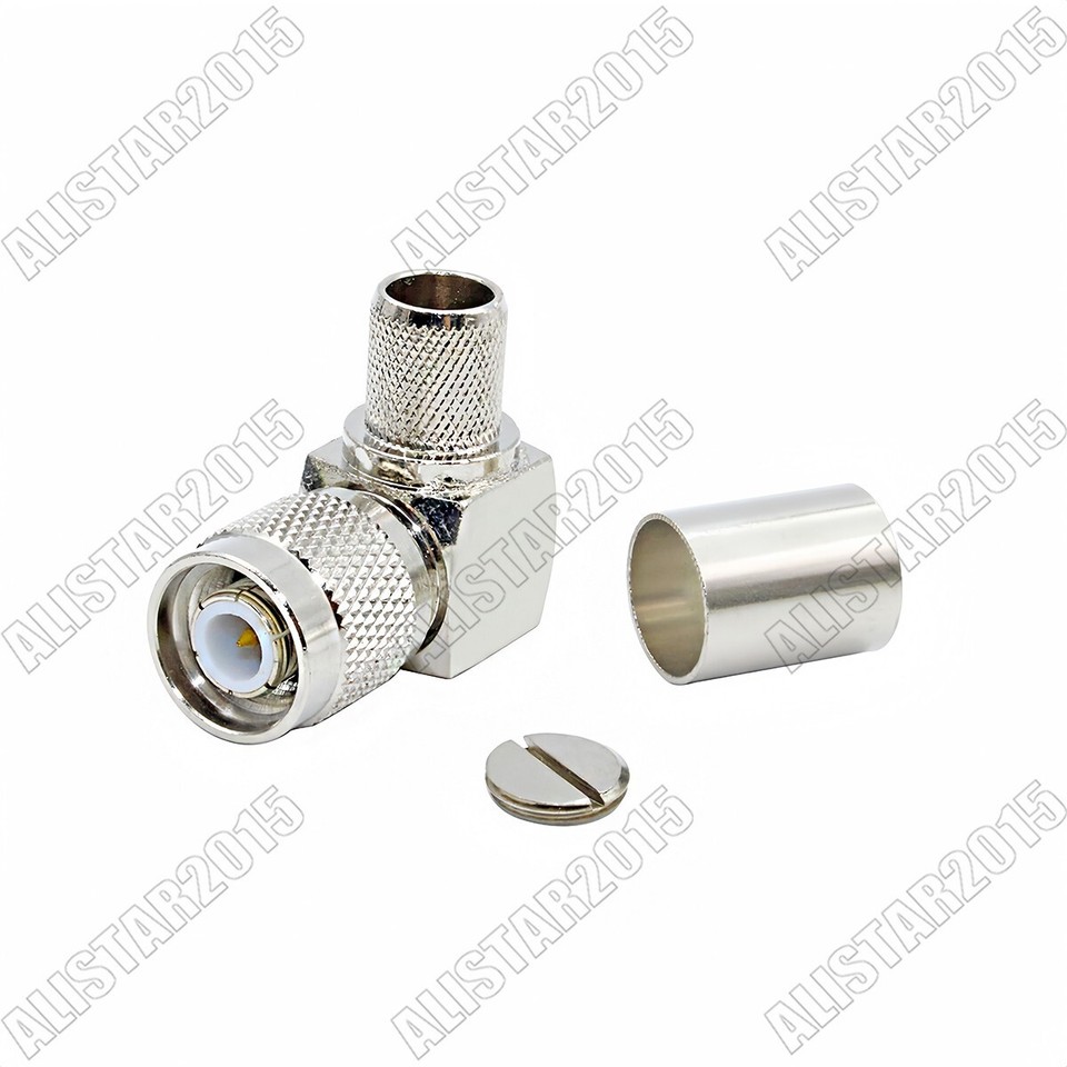 30x TNC Male Right Angle Crimp Connector For RG214 RG213 RG8 LMR400 7D ...