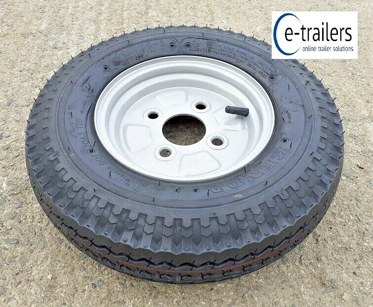 KENDA 400x8" TRAILER WHEEL/TYRE 400-8 or 480 - 6 ply 100mm PCD 4 STUD ...