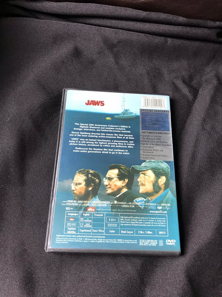 Jaws (DVD, 2000, Anniversary Collectors Edition Dolby 5.1 Surround ...