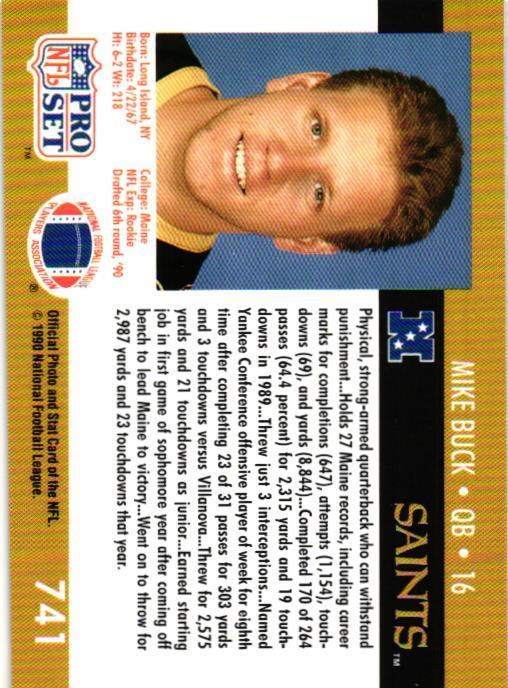 1990 Pro Set #741 Mike Buck | eBay