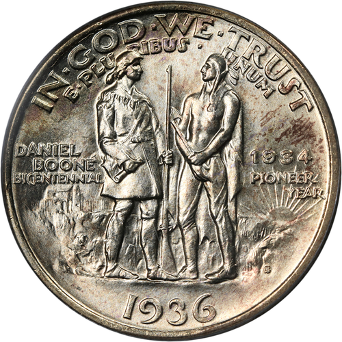 1936-S Boone Commem Half Dollar PCGS MS66 Nice Eye Appeal Strong Strike ...