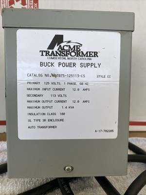 Acme Transformer Buck Power Supply TB75-125113-CS | eBay