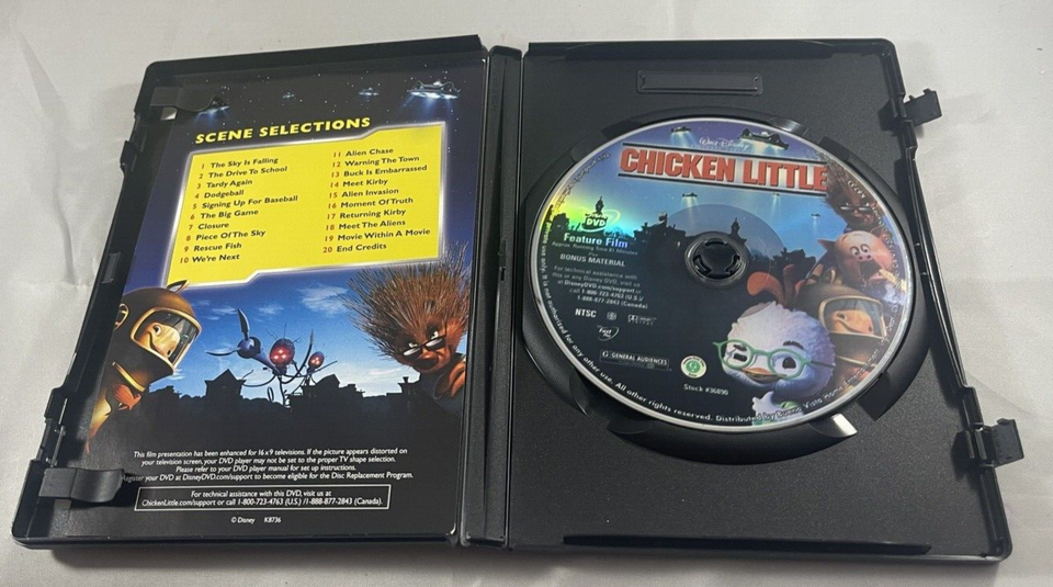 Chicken Little DVD Walt Disney Zach Braff Garry Marshall Don Knotts ...