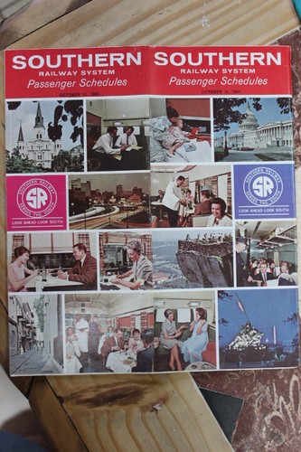 SOUTHERN RAILROAD PUBLIC TIMETABLE OCTOBER 31, 1965-- REALLY NICE | eBay