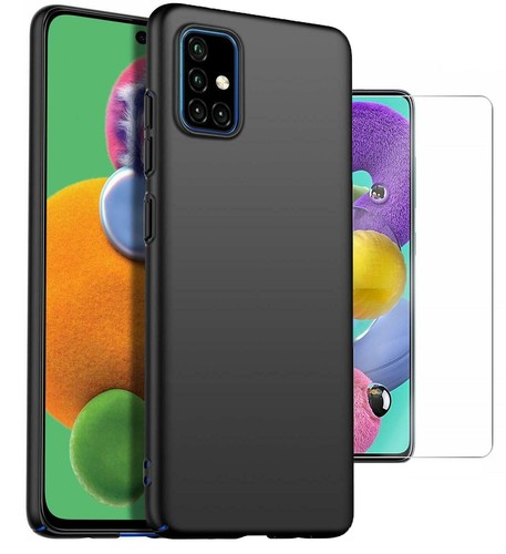 For Samsung Galaxy A51 Case Slim Hard Back Cover & Glass Screen ...