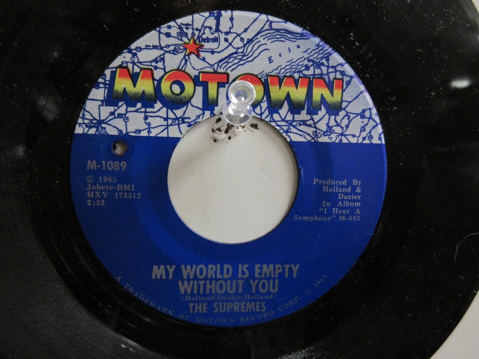 💥 ' THE SUPREMES ' HIT 45 + PICTURE [MY WORLD IS EMPTY WITHOUT YOU ...