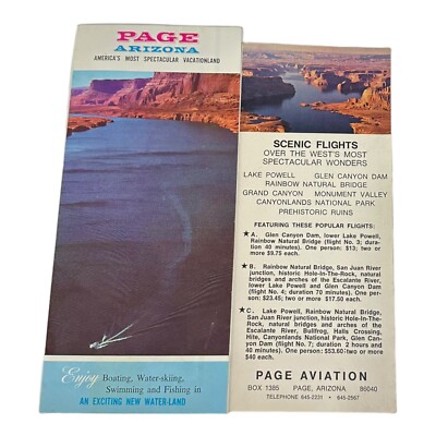 VINTAGE 60's 70's Lot 2 Page Arizona Travel Guide BROCHURE Tourism Fold ...