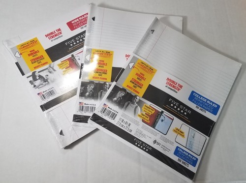 Five Star Reinforced Filler Paper 2-College 1-Wide Ruled 100 Sheets Ea ...