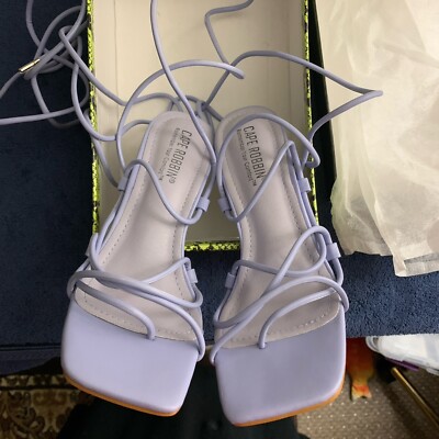 Square Toe Clear Heel, Puffy, Strappy, Periwinkle Sandals Club party ...