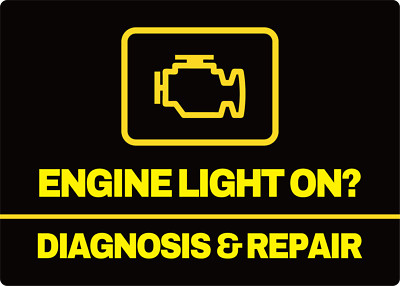 ENGINE LIGHT ON? DIAGNOSIS REPAIR| Laminated Vinyl Decal Sticker Label ...