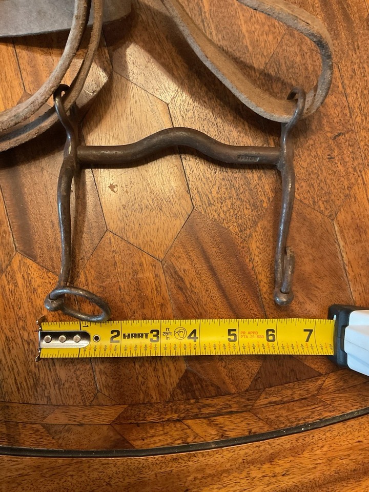 Antique Hand-Forged Iron Horse Bit w/ Original Leather Reins – Western ...