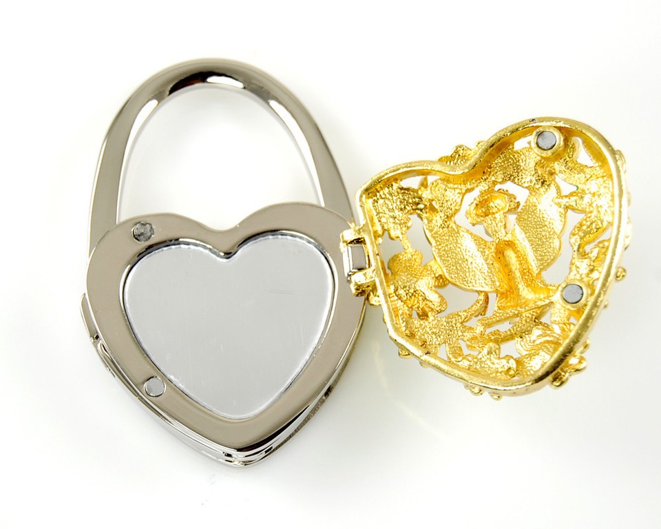 Stylish Foldable Handbag Holder "Flower & Angel" Mirror Locket Purse ...