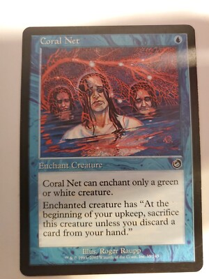 MTG Magic The Gathering Card Coral Net Enchant Creature Blue Torment ...