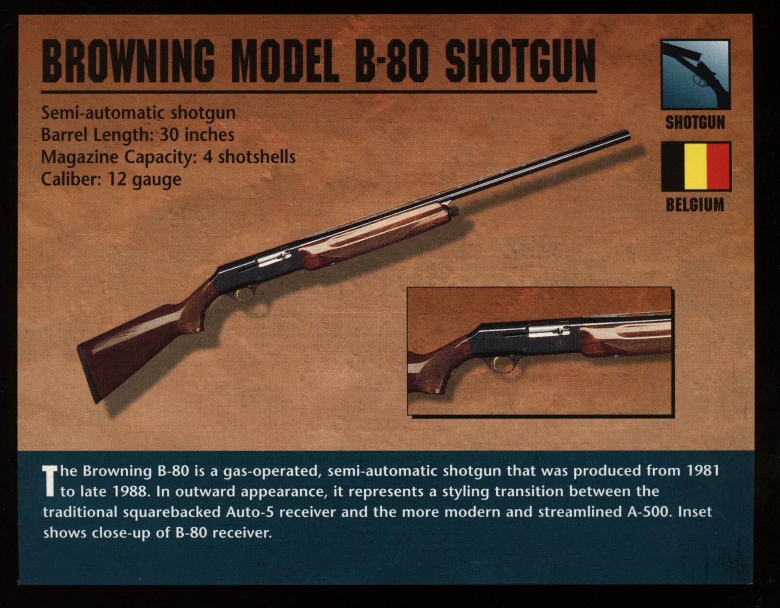 Browning Model B-80 Shotgun Atlas Classic Firearms Card | eBay
