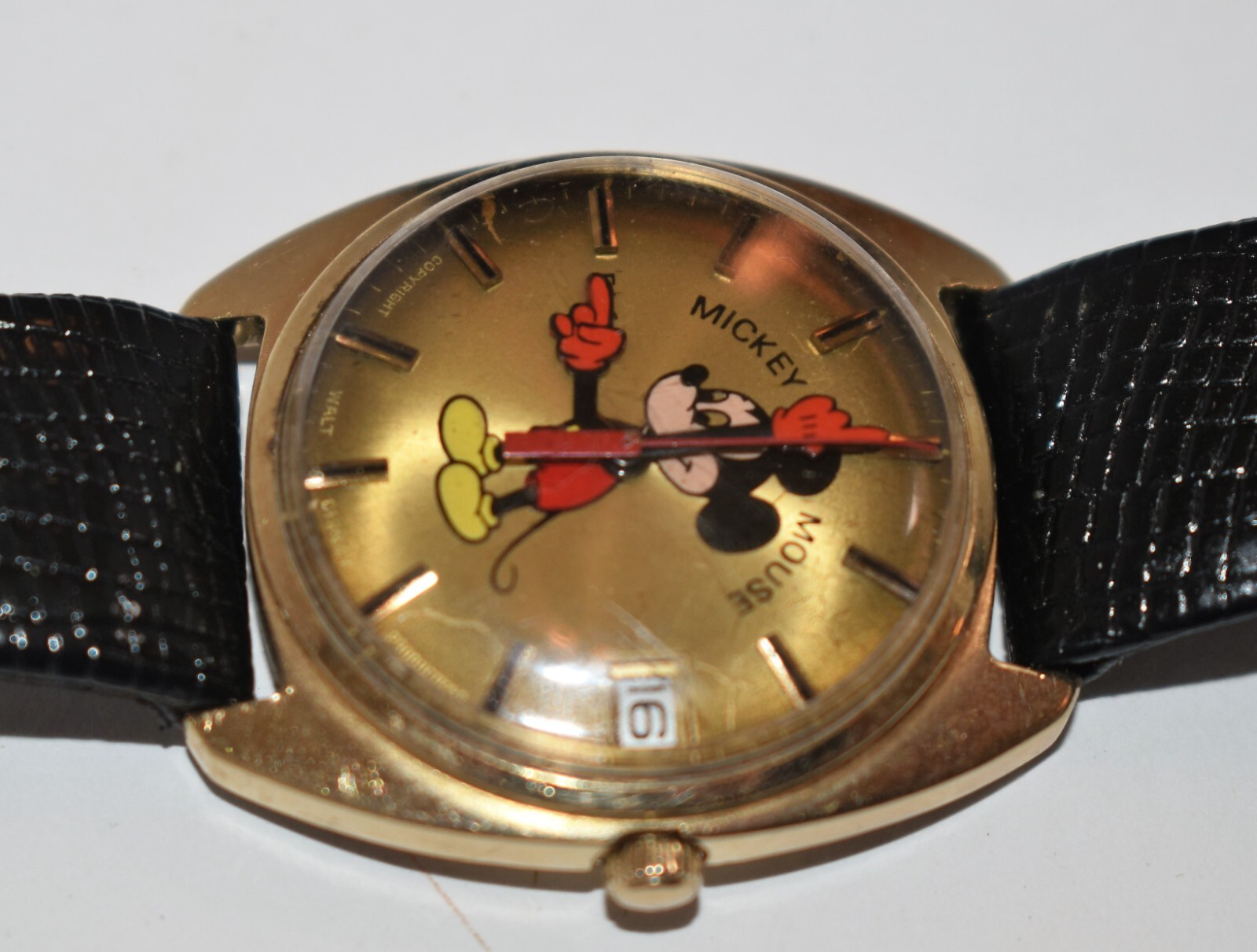 EXTREMELY RARE Vintage 14K Gold Elgin MICKEY MOUSE WALT DISNEY WRIST ...