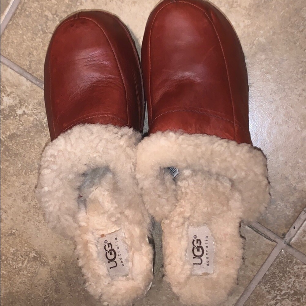 UGG Clogs Brown Leather Women Size 8 - Gem