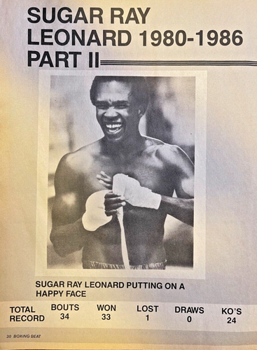 1986 Boxer Sugar Ray Leonard illustrated | eBay