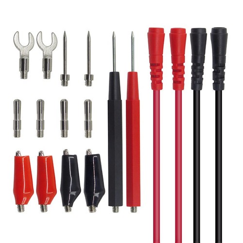 16Pcs Multimeter Test Lead Cable Probes Crocodile Cable Clip ...