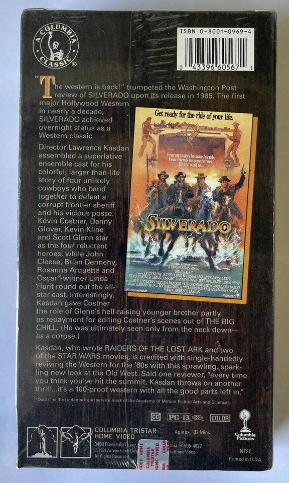 Silverado (VHS, 1991) Columbia Pictures Western Classics NEW | eBay