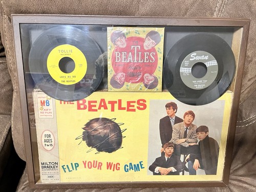 The Beatles Memorabilia Framed Lot Flip Your Wig Game Pomade 45 RPM ...
