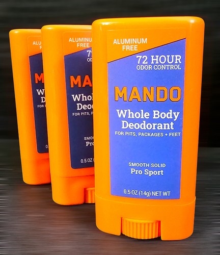 Lot of 3 MANDO Mens Whole Body Solid Deodorant Stick Travel Size .5 oz ...