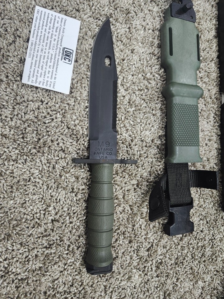 Vintage OKC M9 Wire Cutter Knife Sawback Bayont Ontario Knife Co NIB ...