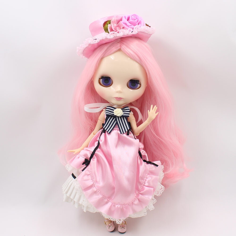 12" Factory blythe 1/6 BJD Long pink mix hair 19 joints body white skin ...