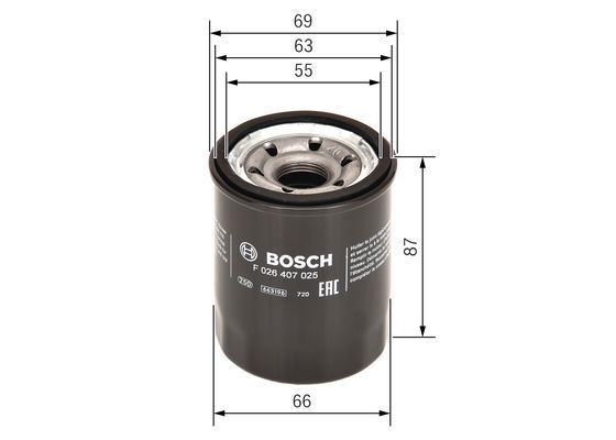 BOSCH Oil Filter for Mitsubishi Outlander PHEV 4B11 2.0 January 2014 to ...