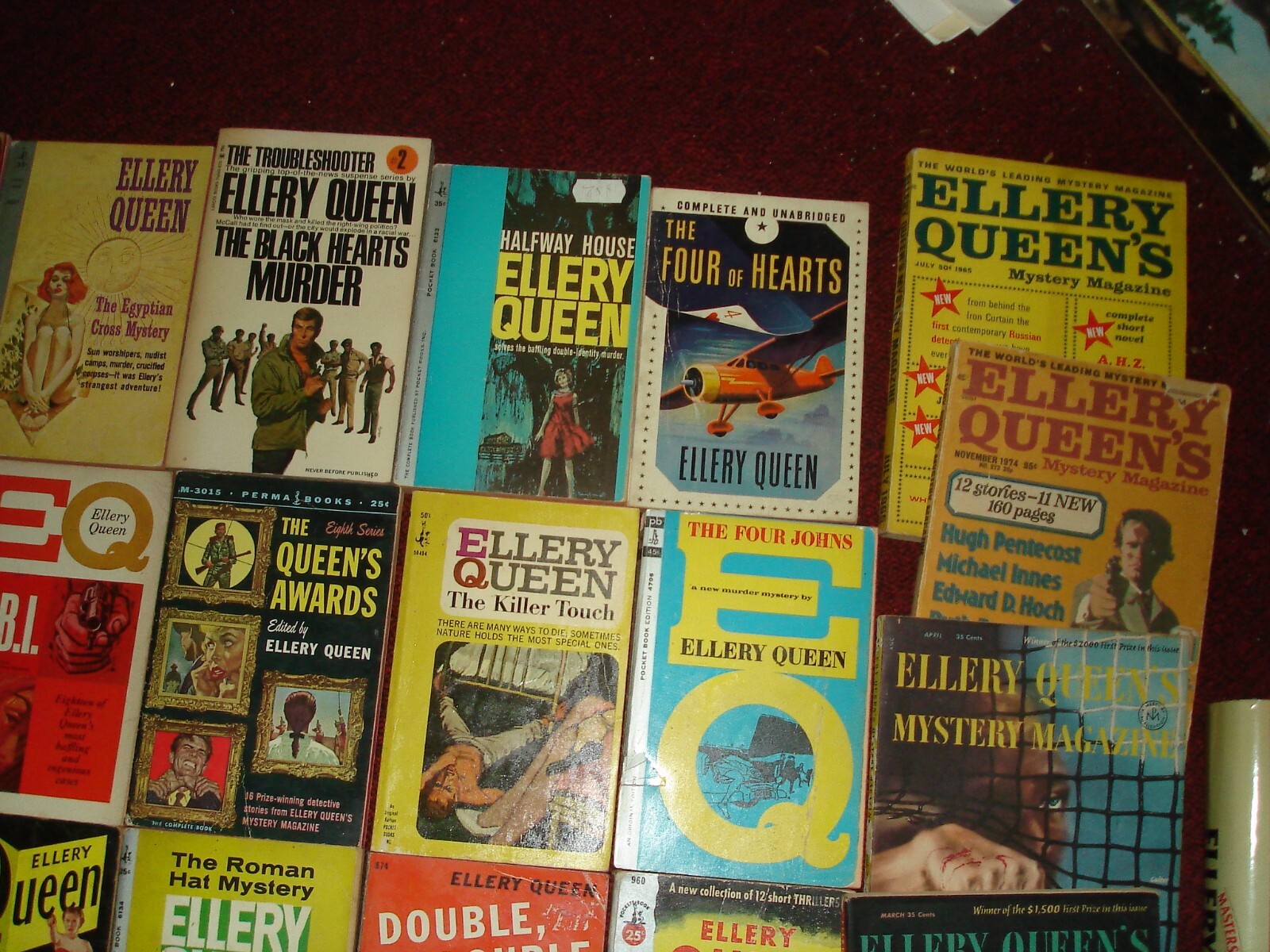 Ellery Queen lot of 20 books vintage paperbacks/magazine/mystery + hc ...