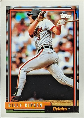 1992 Topps #NNO Billy Ripken Baltimore Orioles **RARE** Just Topps Logo ...