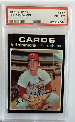 Ted Simmons 1971 Topps RC PSA 4 Rookie Card Centered Beauty Nice Card ...