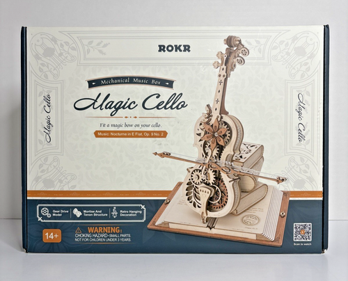 ROKR Magic Cello Mechanical Music Box 3D Wooden Puzzle Model Kit Stem ...