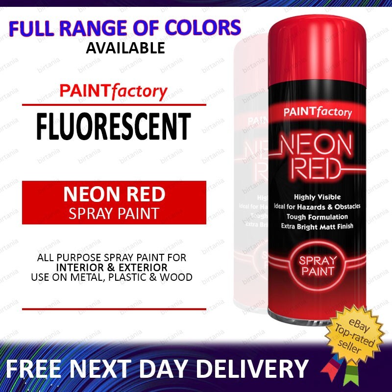 Fluorescent Bright Neon Spray Color Paint Aerosol DIY Matt Hi Vis 400 ...