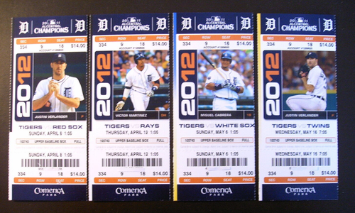Detroit Tigers 2012 MLB ticket stubs - One ticket - AL Central ...