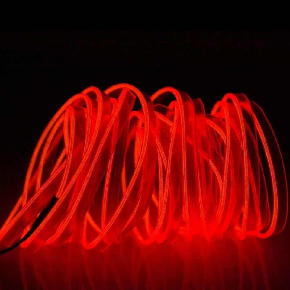 2m Red LED Car Interior Decorative Atmosphere Wire Strip Light ...